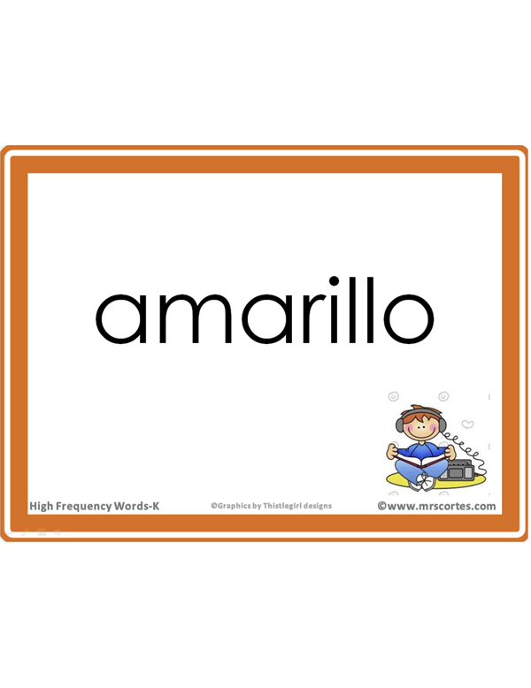 Interactive High Frequency Words Kindergarten Spanish Alphabet Order 